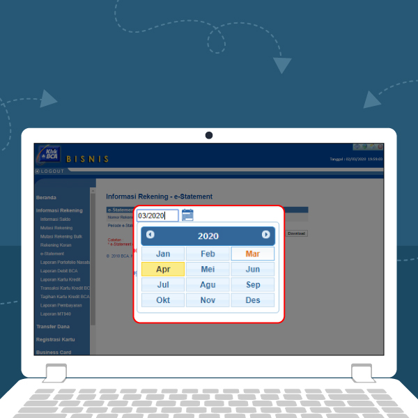 BCA - Cek e statement mulai Januari 2016 bisa DiRumahAja